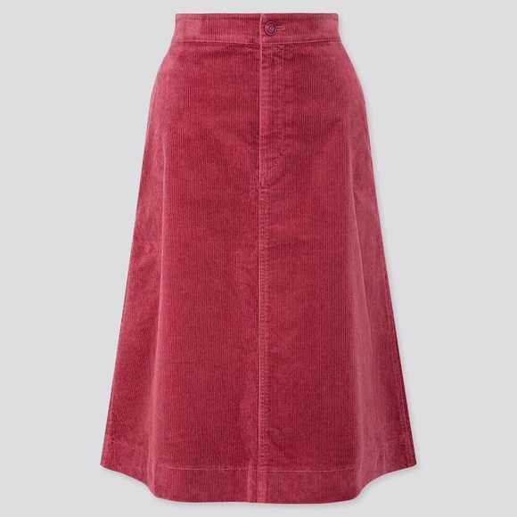 Uniqlo | Skirts | Uniqlo Pink Corduroy Pocket Cotton Midi Size 4 Skirt ...